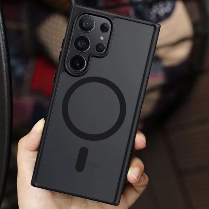 Magnetic Luxury Matte Phone Case for Samsung Galaxy S24 Ultra S24 S23 S22 Ultra Plus S20 S21 FE ...