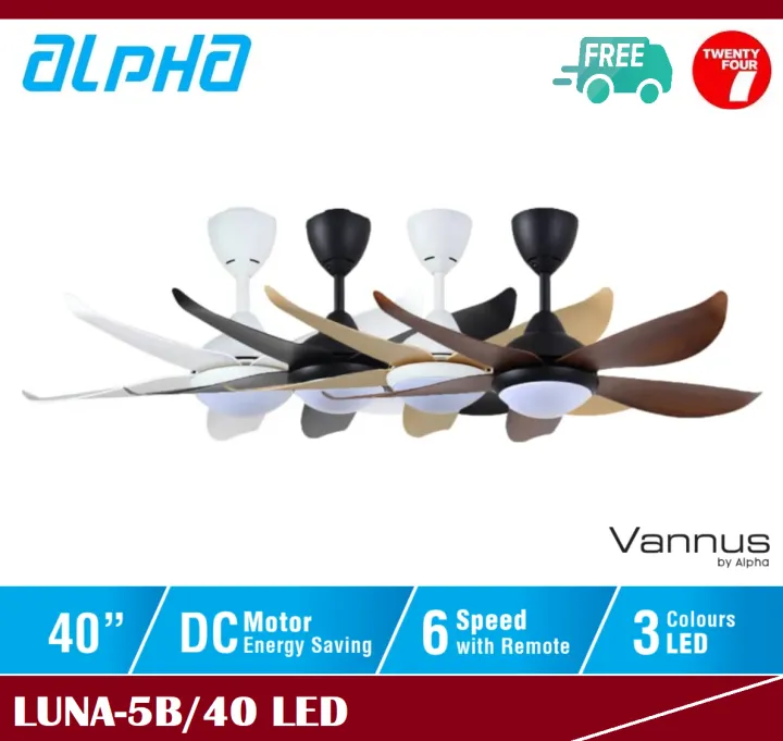 ALPHA Vannus - LUNA LED 5B 40 Inch DC Motor Ceiling Fan with 5 Blades ...