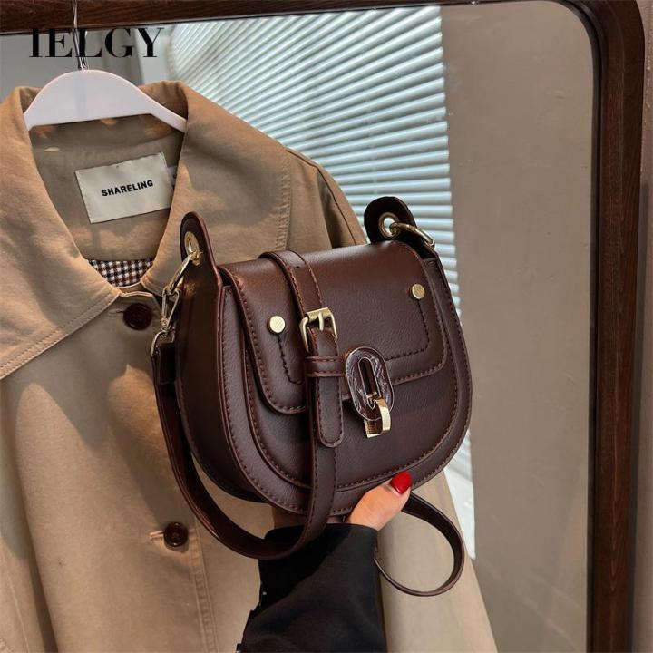 IELGY ผู้หญิงแนวทแยงหัวเข็มขัดล็อคได้ทั้งหมดสไตล์เกาหลีกระเป๋าอานม้า ...