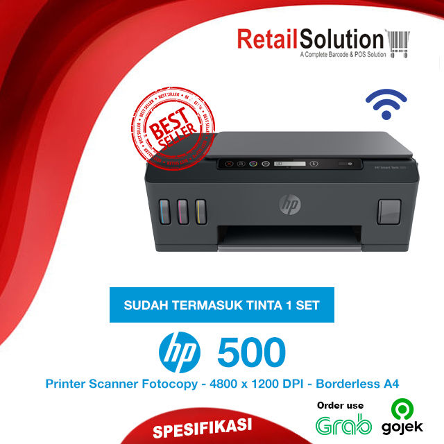 Printer Scanner Fotocopy A4 USB Infus Warna AIO - HP Smart Tank 500 ...