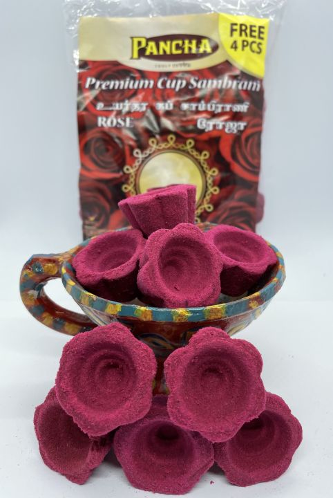 PANCHA ~ Premium Cup Sambrani **FREE 4 pieces** (Sandalwood/Lime/Rose ...