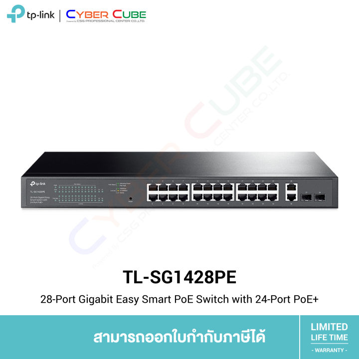TP-Link TL-SG1428PE 28-Port Gigabit Easy Smart PoE Switch with 24-Port ...