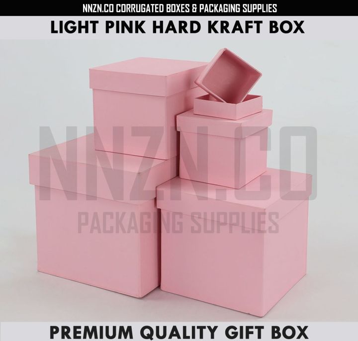 NNZN Light Pink Hard Kraft Box (Gift Box / Stackable / 4 Colors / 5 ...