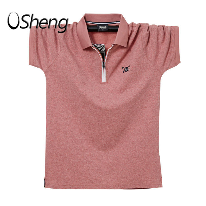 VSheng 2021 M-6XL ขนาดใหญ่ Polo T เสื้อสำหรับชายซิปขนาดใหญ่แขนสั้น ...