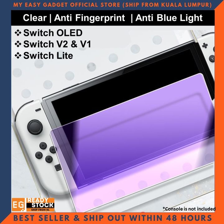 Nintendo Switch OLED V2 Lite 9H Anti Fingerprint Tempered Glass Screen ...