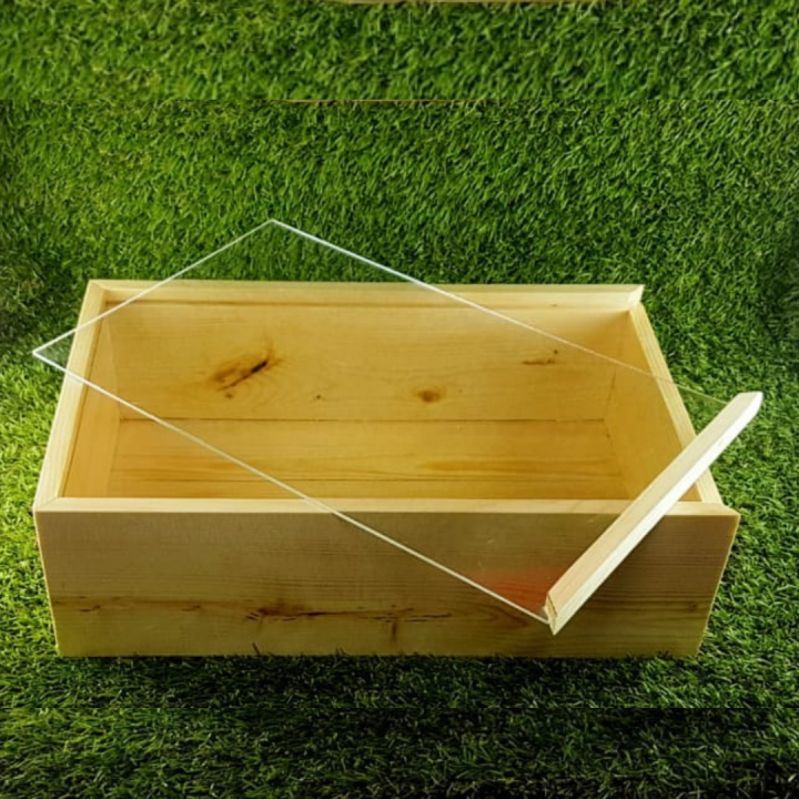 Wooden Box with Clear Acrylic Glass Sliding Cover | Lazada PH