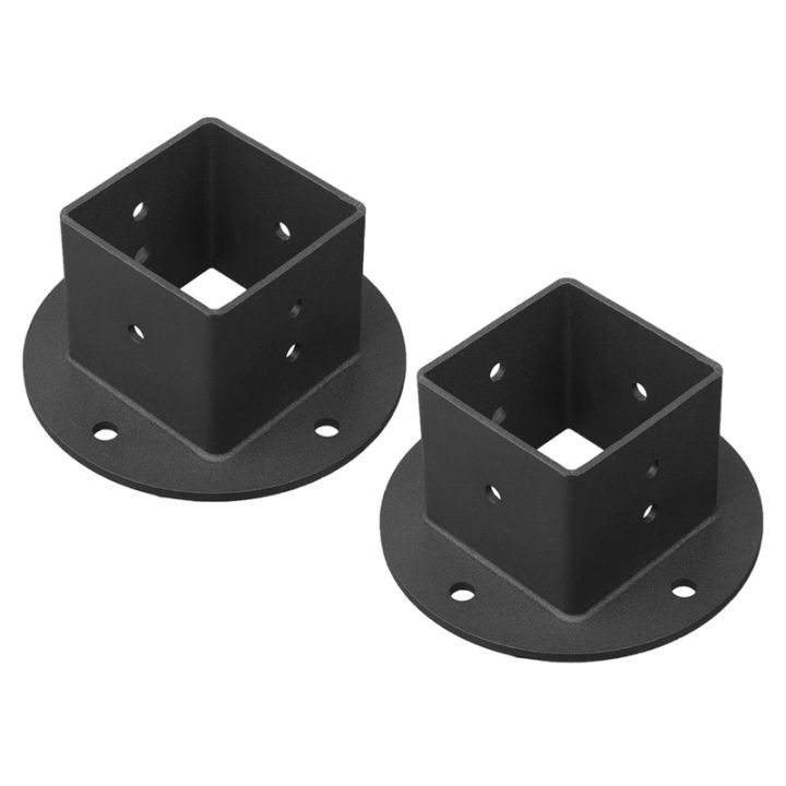(EMGD) 2Pcs 2X2 Square Fence Pole Flange Base Pergola Post Base ...