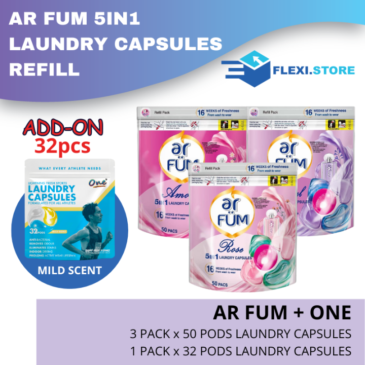 ar FÜM 5in1 Laundry Capsules 50 Pods x 3 Pack | Lazada Singapore