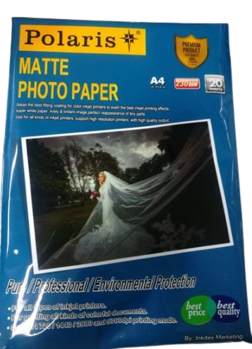 Polaris Matte Photo Paper 230gsm A4 20sheets/pack | Lazada PH