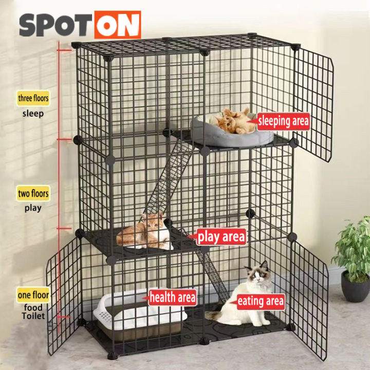 warmly welcome your arrival. DIY 3 Tier Metal Anti-rust Cat Cage ...