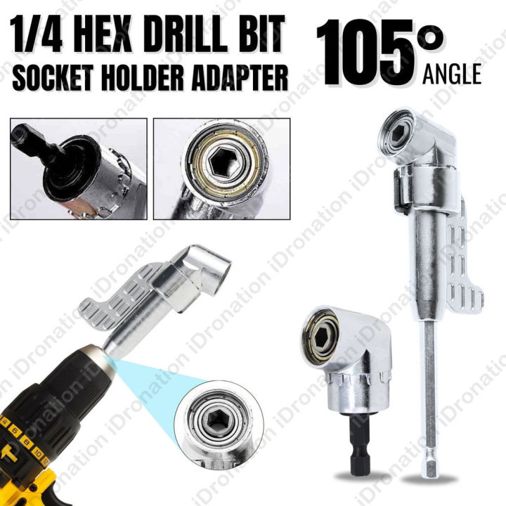 Adjustable 105° Degree Right Angle Driver Screwdriver Hand Tools Set 1/ ...