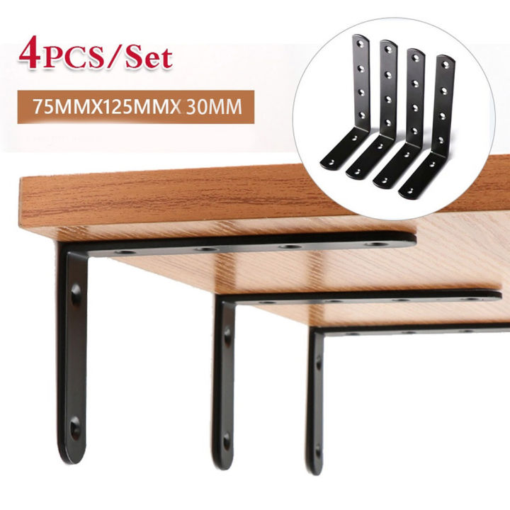 Yo-Fun 4PCS L Shape Wall Shelf Bracket Shelf Angle Bracket Heavy Duty ...