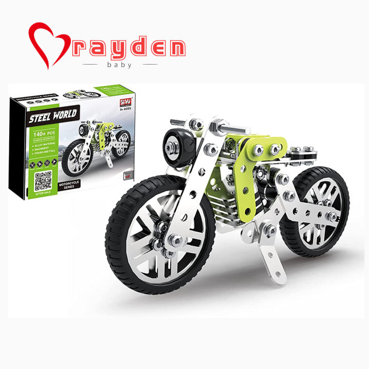 Steel World Metal Retro Style Motorcycle Toy Model Assembly Building ...