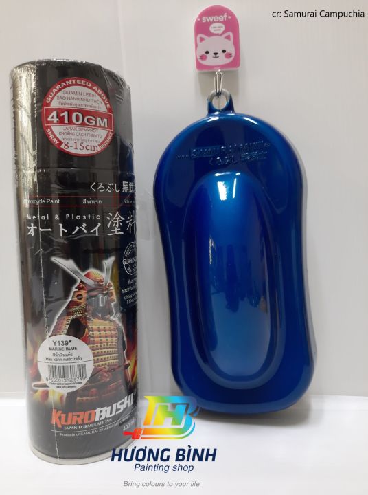 Sơn xịt Samurai màu Candy Xanh Dương - Y139 (cần có nền 124 mới lên ...