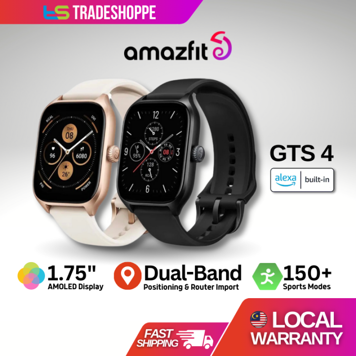 Amazfit GTS 4 A2168 Smartwatch 1.75 "HD AMOLED paparan Dual-Band GPS ...