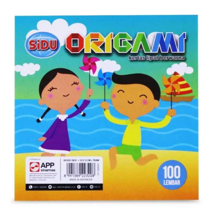 100 LEMBAR Kertas Origami Sidu Ukuran 12 cm 1 Pak (Isi 100 Lembar ...