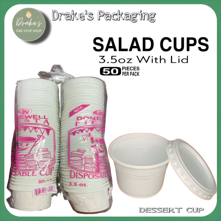 3.5oz salad cups with cover | Dessert cup | disposable plastic cup ...