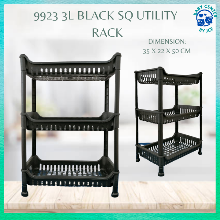 3 LAYER BLACK UTILITY RACK/ ORGANIZER RACK/ 3 LAYER ORGANIZER TRAY ...