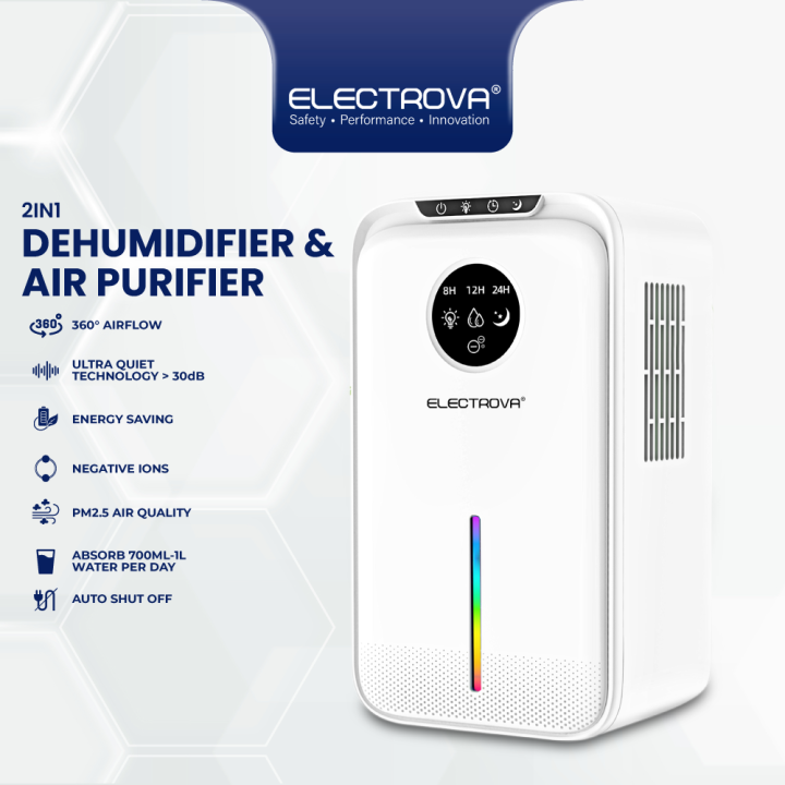 Electrova Portable 2 in 1 Dehumidifier & Air Purifier | Lazada