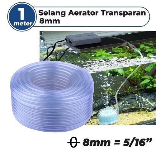 Selang Pompa Hitam Brushess 5/16 8mm Elastis PVC Aerator Transparan ...