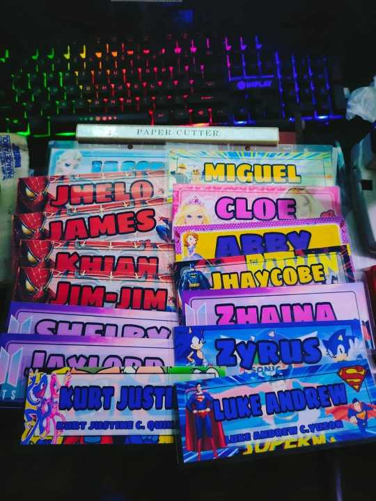 Personalized School Name Tag/Plate Laminated For Kids/Students With ...