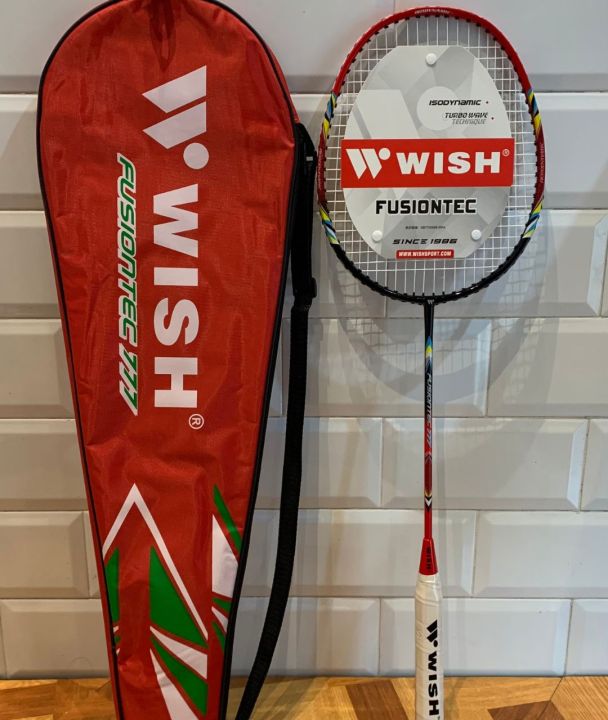 WISH Fusiontec Graphite Carbon Badminton Racket with Racket Case ...
