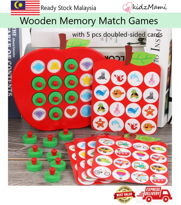 Kid Wooden Memory Matching Game Board Match Game Picture Game ...