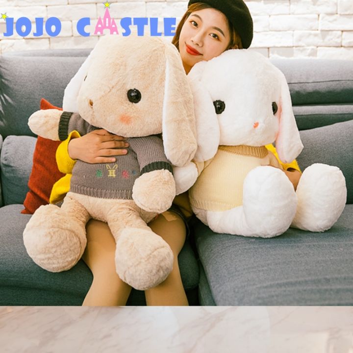 JOJO CASTLE Big Ears Hanging Rabbits with Sweaters Plush Toys Cute ...