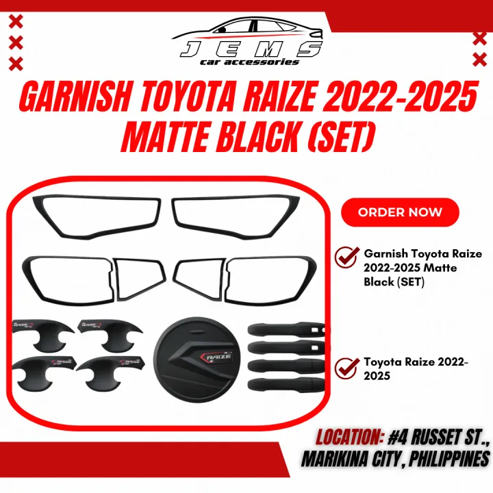 Garnish Toyota Raize 2022-2025 Matte Black (SET) | Lazada PH