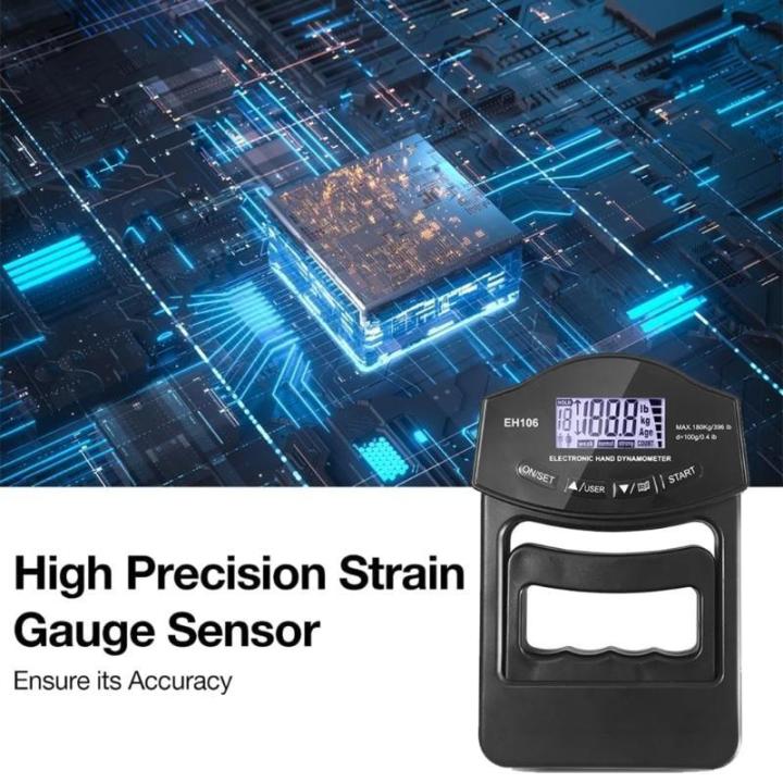 Digital Hand Strength Meter Electronic Grip Strength Gauge 396lb/180kg ...