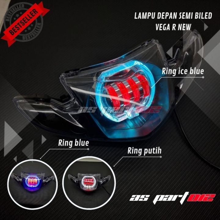 REFLEKTOR LAMPU DEPAN VEGA R NEW 4LENSA SEMI BILED PROJIE / LAMPU DEPAN ...