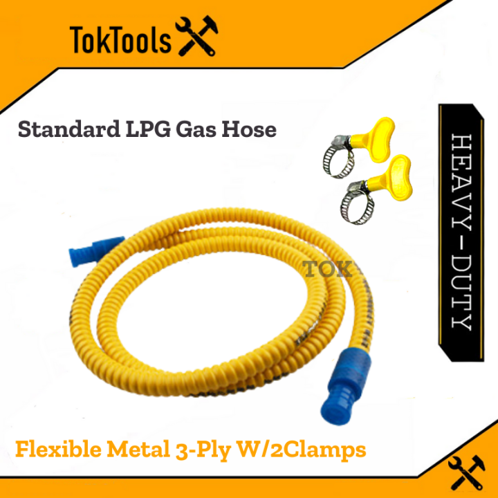Heavy Duty Standard LPG Gas Stove Hose Flexible Metal 3-Ply Rubber Gas ...