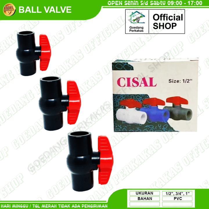 Ball Valve Polos Pvc Tebal Cisal Ukuran 1/2" 3/4" 1" Inch Stop Kran ...