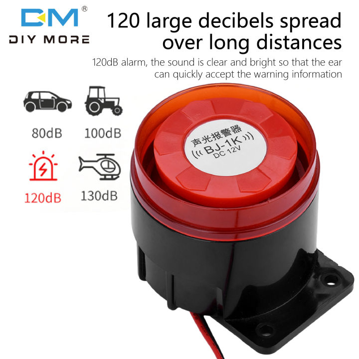 diymore BJ-1K 12 24V 220V Buzzer with Light Without Light High Decibel ...