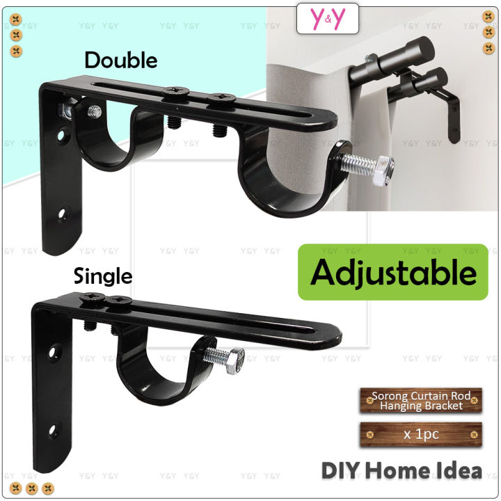 Y&Y Eco Sorong Heavy Duty Curtain Rod Hanging Bracket / Single Double ...