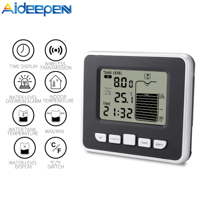 Aideepen FT002 Multifunctional Ultrasonic Electronic Water Tank Level ...