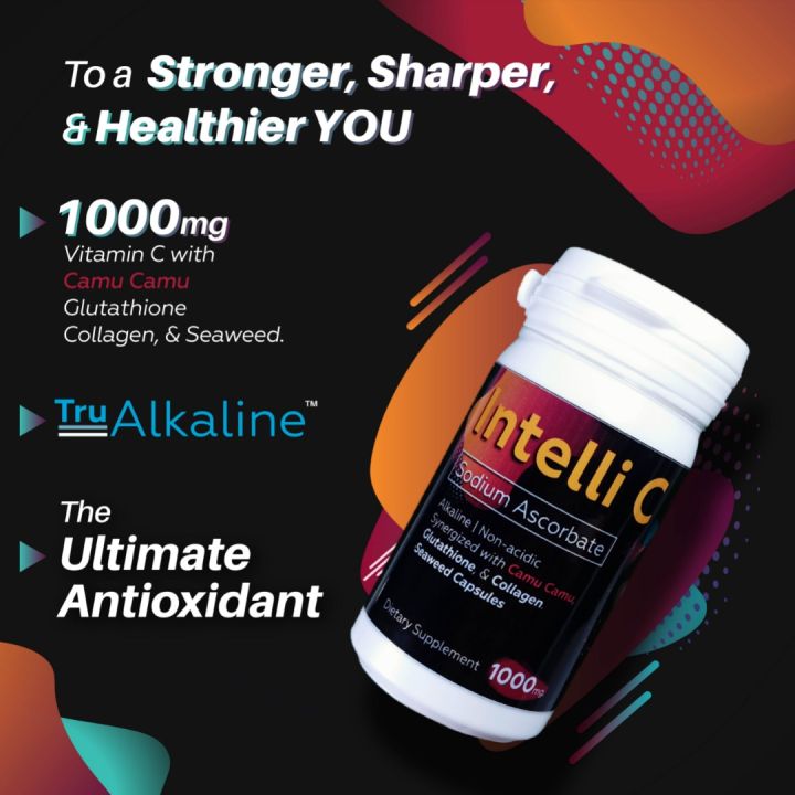 Intelli C 1000mg Alkaline Vitamin C with Camu Berry, Glutathione, and ...