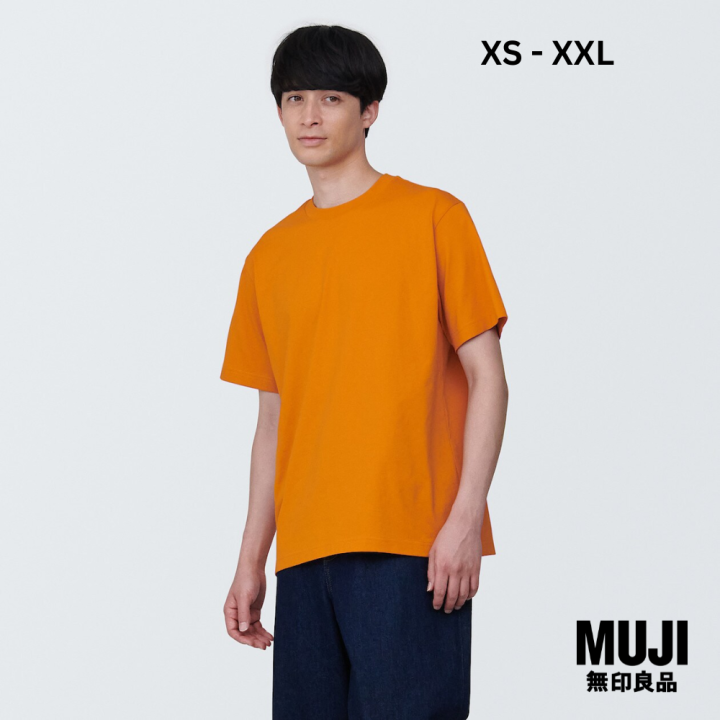 มูจิ เสื้อยืดผ้าเจอร์ซี่คอกลมแขนสั้น ผู้ชาย - MUJI Jersey Crew Neck Short Sleeve T-Shirt ...