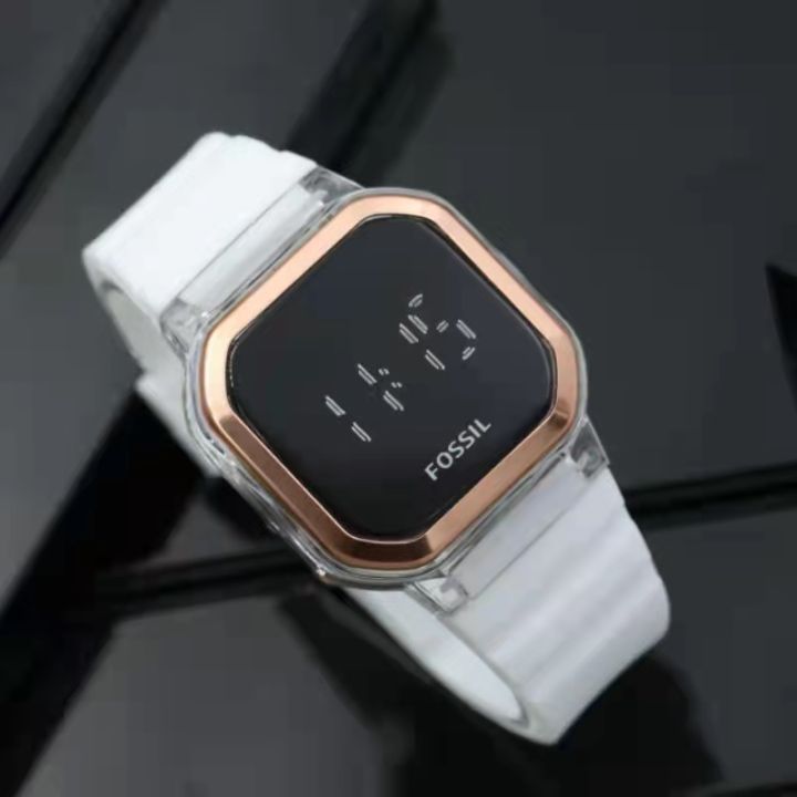 LED Square touch screen rubber watch unisex | Lazada PH