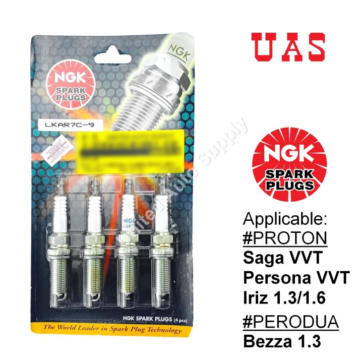NGK Spark Plugs set LKAR7C-9 for PERODUA Bezza, PROTON Iriz 1.3 1.6 ...