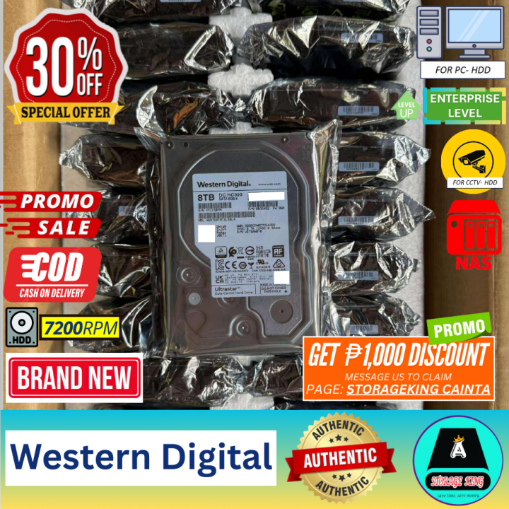 Western Digital 8TB Ultrastar Enterprise Hardrive DC HC320 7200RPM SATA ...