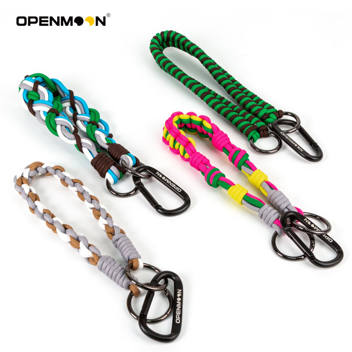 OPENMOON พวงกุญแจเชือกเชือกถักแบบถักสําหรับงานหนักพร้อมพวงกุญแจคลิป ...