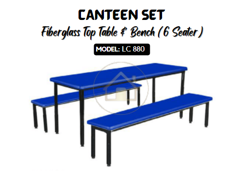 Canteen Set LC 880 Fiberglass Top Table & Bench (6 Seater) | Lazada ...