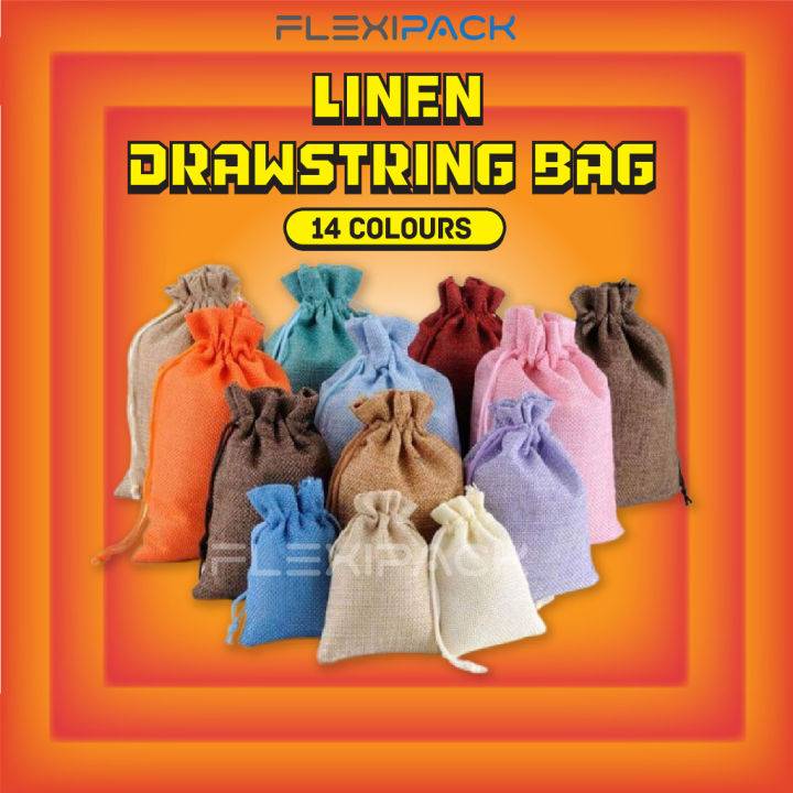 Beg Uncang Doorgift Guni Mini Drawstring Jewellery Bag Gift Bag Linen ...