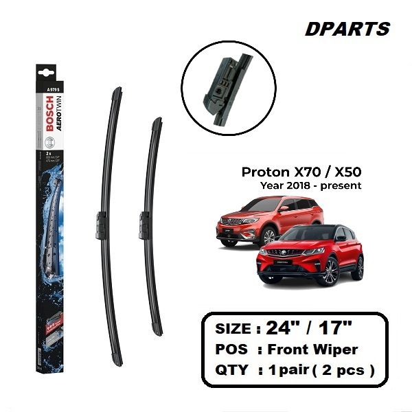 Bosch Aerotwin Plus Wiper Set for Proton X70 , X50 (24" + 17") Valeo ...