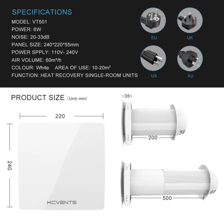 [khog] Single Room Air Recuperator Heat Recovery Ventilation System ...