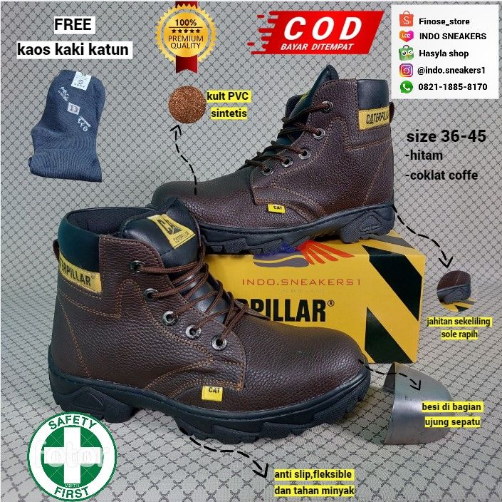 Sepatu Safety Pria Terlaris Berkualitas Premium Standar Proyek Kerja ...