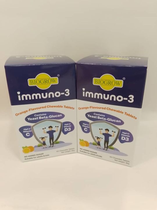Biogrow Immuno-3 Chewable Tablets (60's) | Lazada