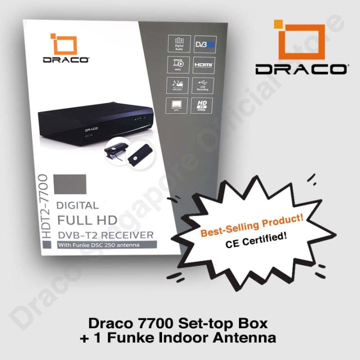 Draco HDT2-7700 + Funke DSC 250 Antenna Digital TV Receiver | Lazada ...