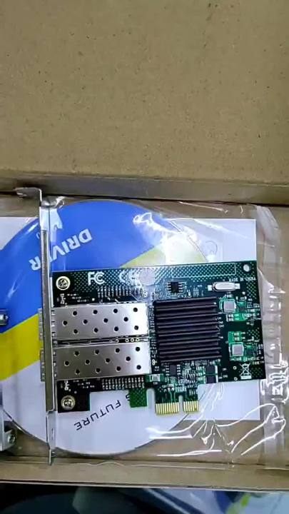 LZD I82576EB PCI-E Gigabit Dual Port SFP Optical Fiber Server Nic ...